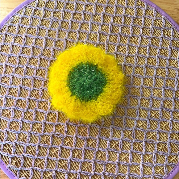 Kitchen | Handmade Yellow And Green Flower Dish Scrubber | Poshmark